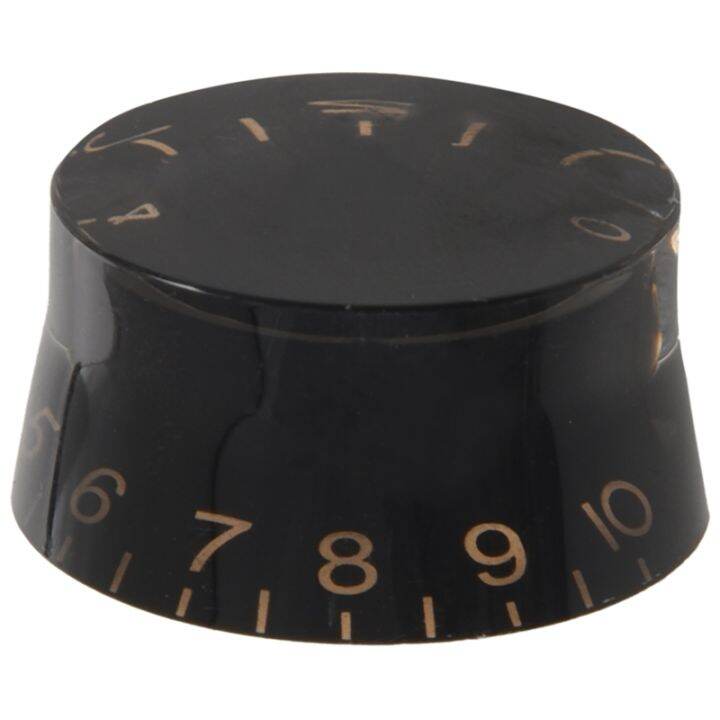 4-Piece Black Acrylic + Plastic Top Hat Guitar Speed Bell Knob Volume ...