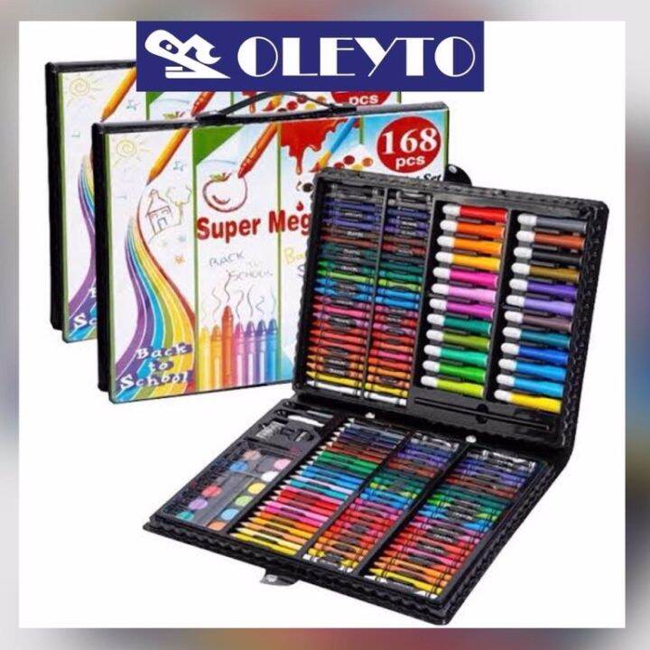 168 Pcs Super Mega Art Set Coloring Set For Kids Deluxe Colored Pencil ...