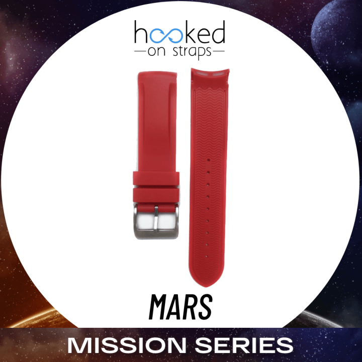 20mm Moonswatch Watch Strap Mission Series - Mars | Red Strap Curved ...