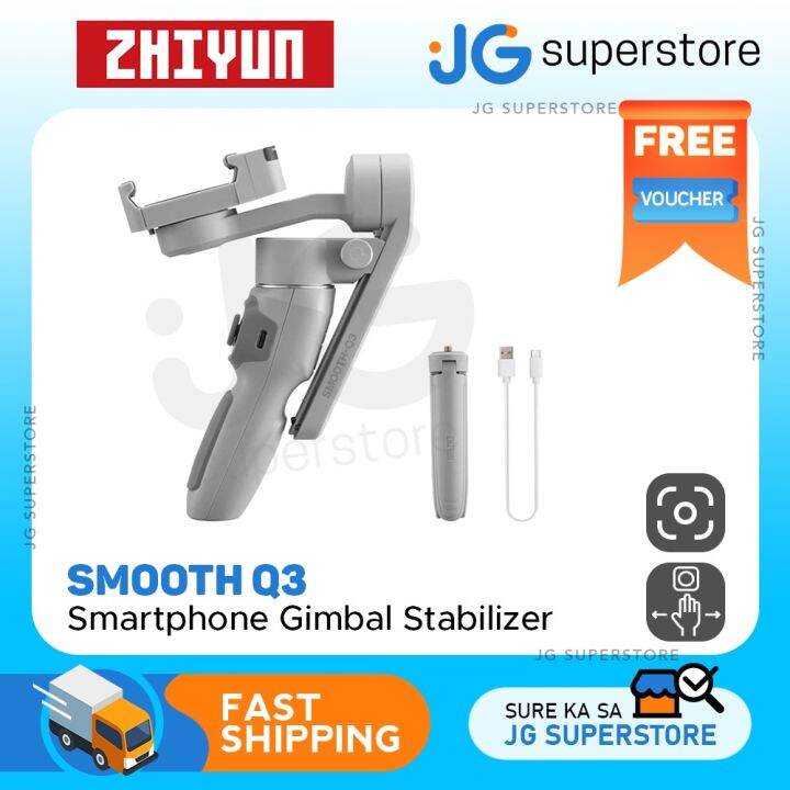 Zhiyun Smooth Q3 3-Axis Smartphone Gimbal Stabilizer with LED Light, Smart Tracking Gesture ...