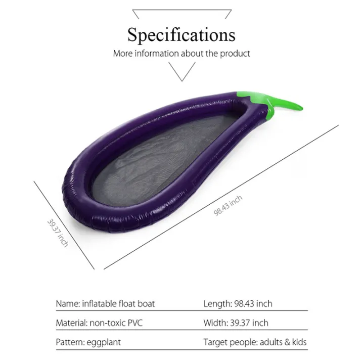 Woola Jcefa Eggplant Inflatable Swimming Float Giant Pool Floating Boat ...