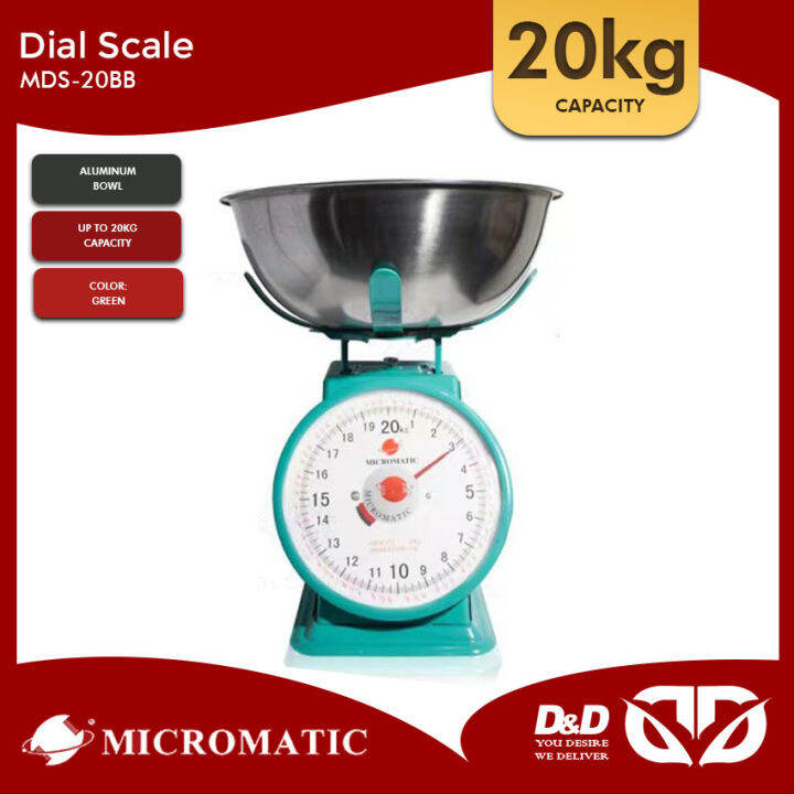 D&D | Micromatic MDS-20BB Aluminum Bowl Dial Scale (20kg Capacity ...