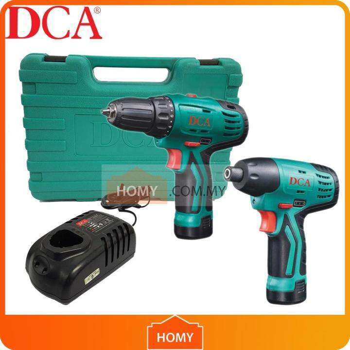 DCA ADKIT01 12V Combo Kit Cordless Driver Drill ADJZ10-10 + Cordless ...