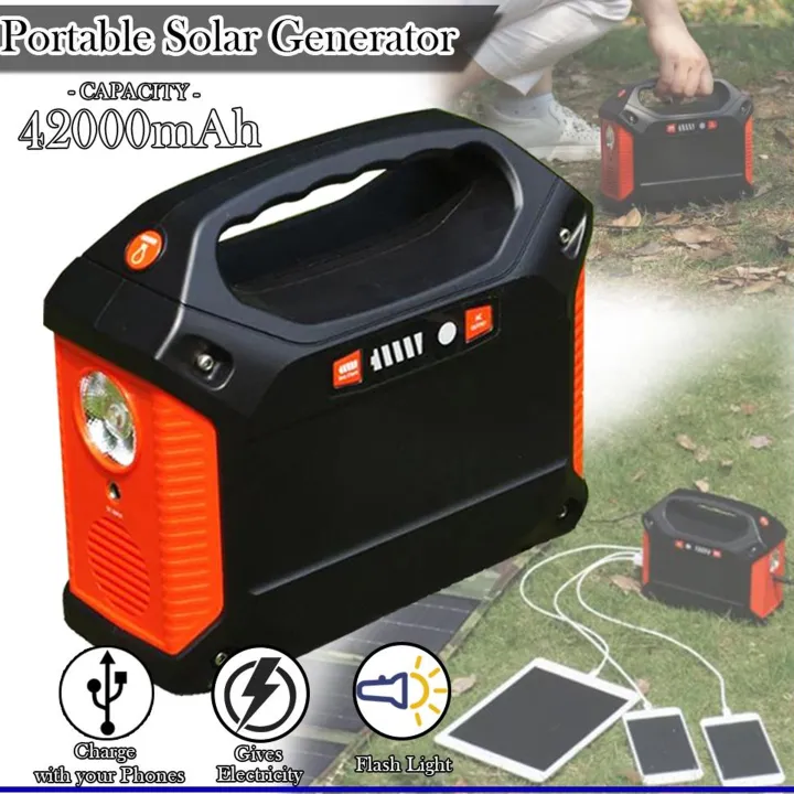 Lithium Battery Portable Solar Generator 42000mAh/3.7V (155Wh) Energy ...