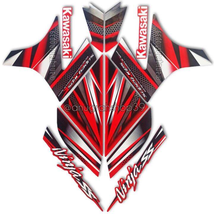 STRIPING KAWASAKI NINJA SS TAHUN 2013 MERAH, LIS STIKER MOTOR NINJA SS ...