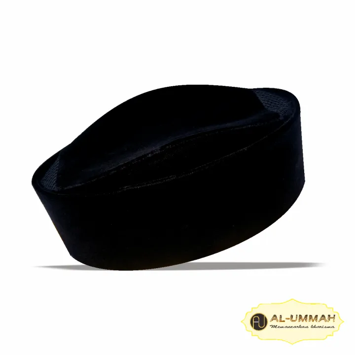 Peci Hitam songkok SUSUN AC polos Kopiah Tinggi 8 9 10 cm, Bludru EAGLE ...