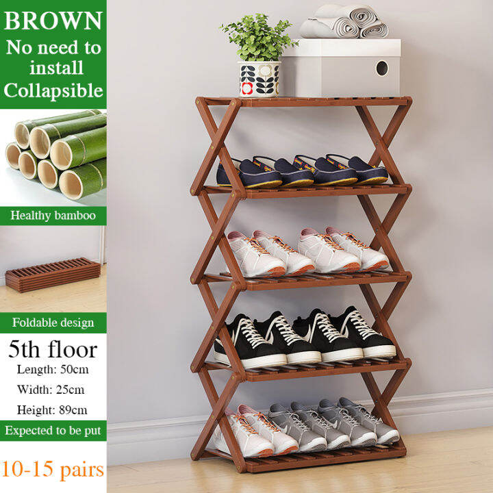 Bamboo Wooden Shoe Rack Organizer Wood Shoe Rack Storage Shelves Bamboo ...