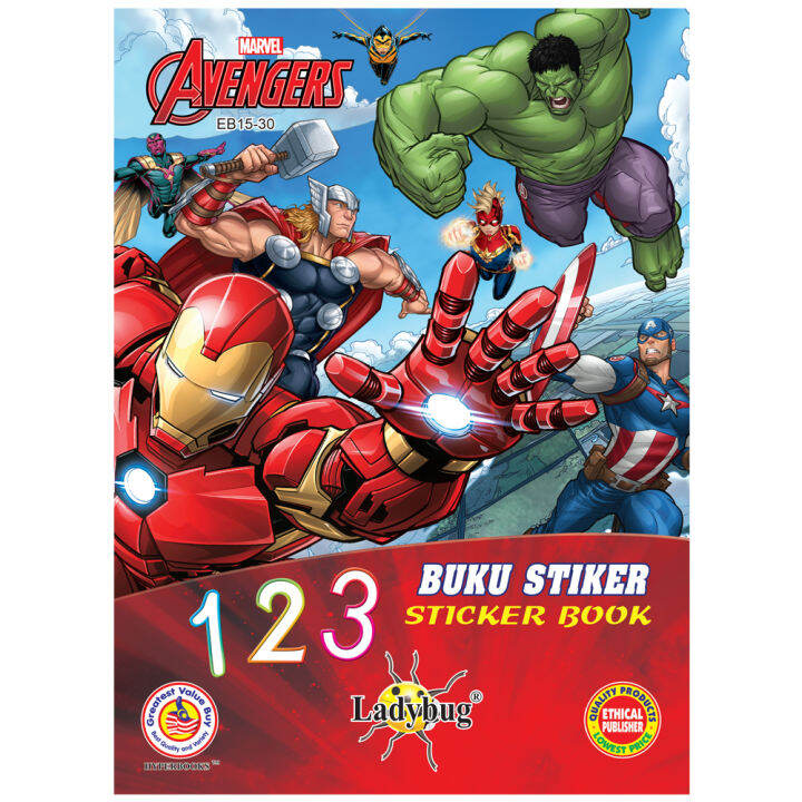Avengers 123 Sticker Book 16 Pages B5 Size EB15 - 30 | Lazada