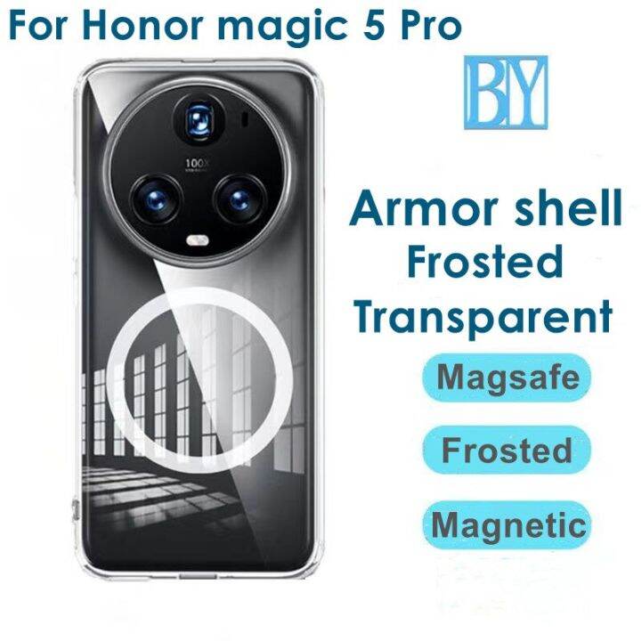 เคสชาร์จไร้สายแม่เหล็กสำหรับ Honor Magic 5 Pro Magsafe สำหรับ Mate 50 40 Pro P50 P40 Plus เคส ...