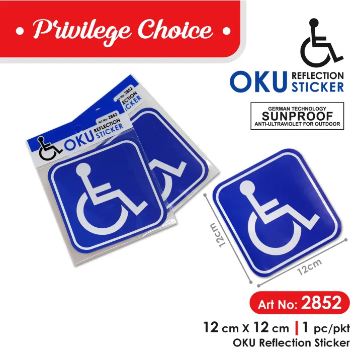 2852- OKU Reflection Sticker/ Car Motorcycle Kereta Motor Pemandu Oku ...