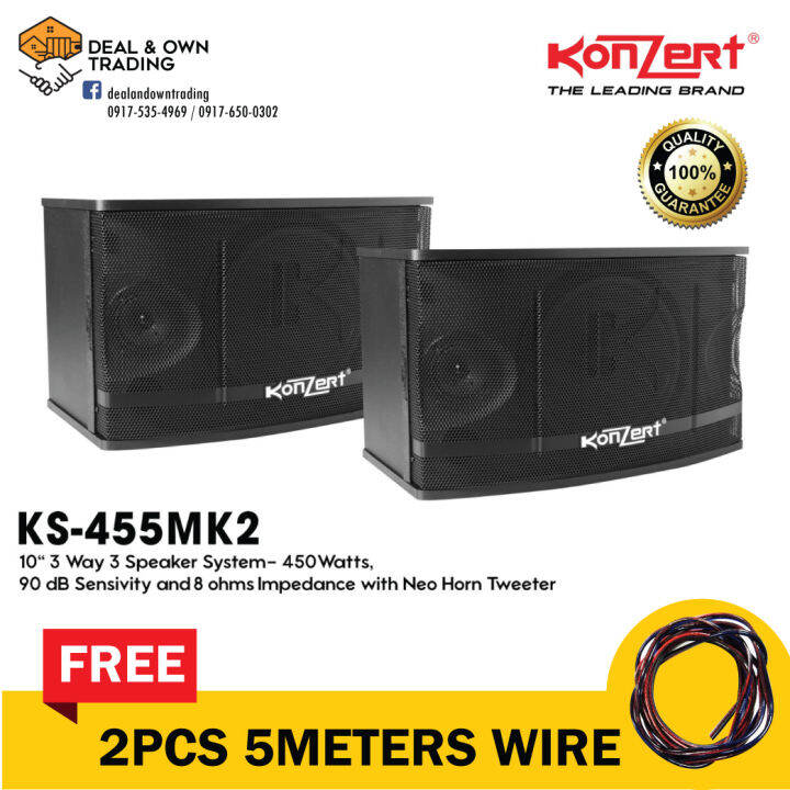 Konzert KS-455MK2 450W 10 Inch 2 Way Bass Reflex Speaker with Neo Horn ...