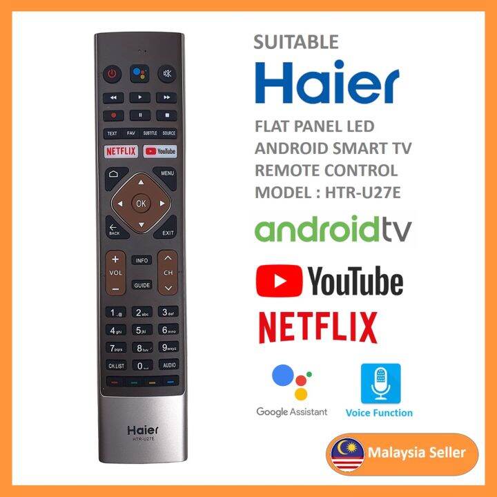Haier Netflix Youtube Voice Function Android Smart LED TV Remote ...
