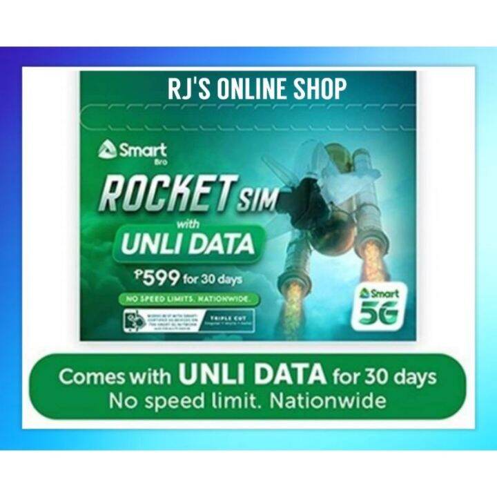 Smart Bro Rocket SIM Free 20gb Renewable for UNLIDATA | Lazada PH