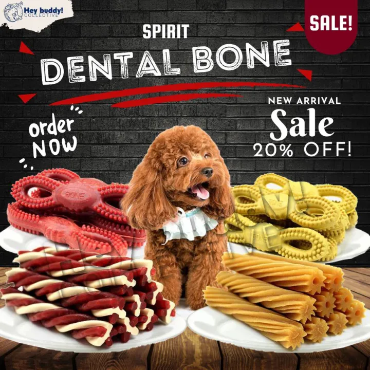 [READY STOCK] SPIRIT Dog Teeth Cleaning Bone / Dog Dental Bone 4 Flavor ...