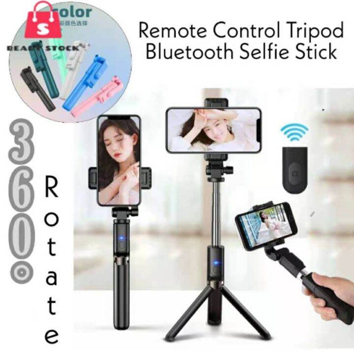 Ready Stock Ship Within 24 Hours 360° Rotate 3 In 1 Bluetooth Selfie
