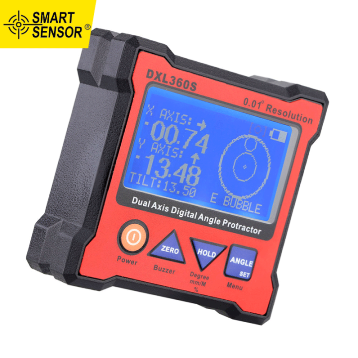 Smart Sensor DXL360S Dual Axis Digital Angle Protractor with 5 Side Mag ...