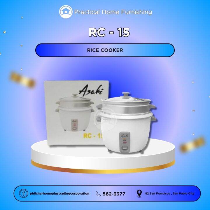 PHF - ASAHI RICE COOKER RC - 15 | Lazada PH