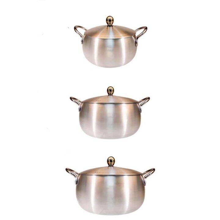 16 18 20 22 24cm High Quality Aluminium Cooking Pot Casserole Cookeware ...