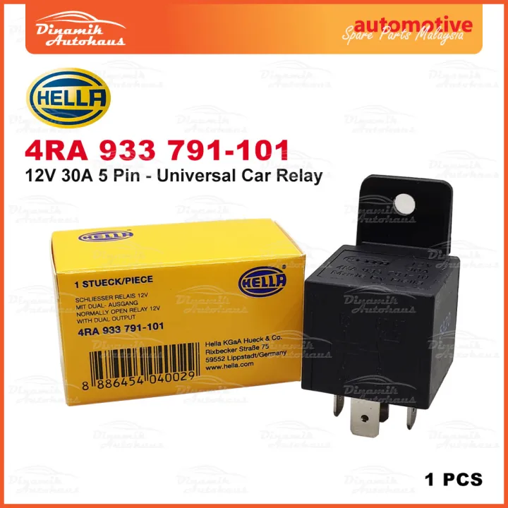 Universal Automotive Car Relay 12V 30A 5 Pin Hella Relay 4RA933791-101 ...