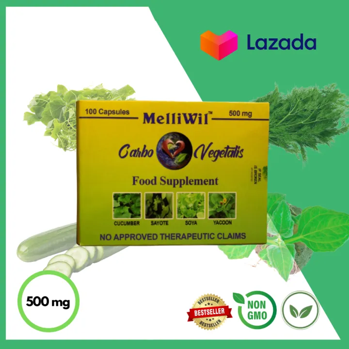 Melliwil Carbo Vegetalis Vegetables Capsules 100 Capsules Cure for All ...