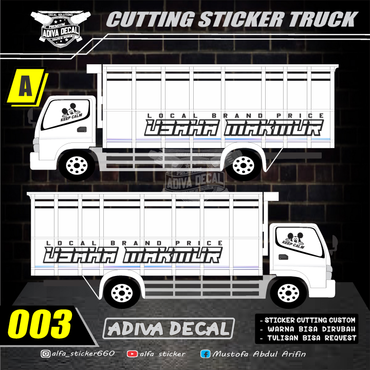 STIKER BAK TRUK/ CUTTING STICKER TRUCK BAK SAMPING USAHA MAKMUR -003 ...