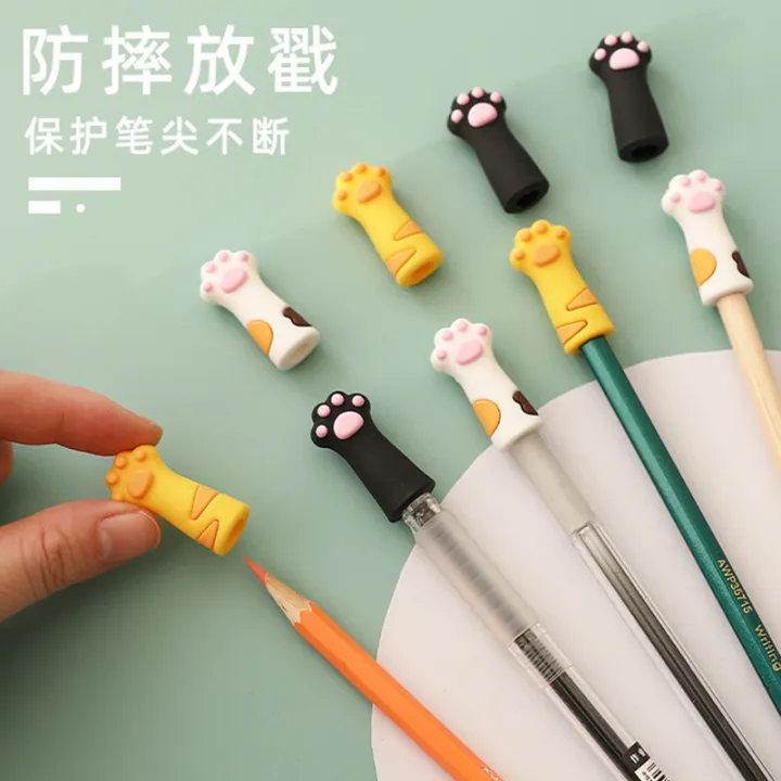 3 Pieces/Set Cartoon Pencil Cap Creative Cap Cat Claw Nib Protection ...