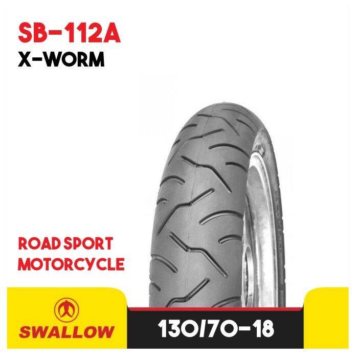 BAN LUAR MOTOR RING 18 SWALLOW X-WORM SB-112 A TUBELESS 130/70 | Lazada ...