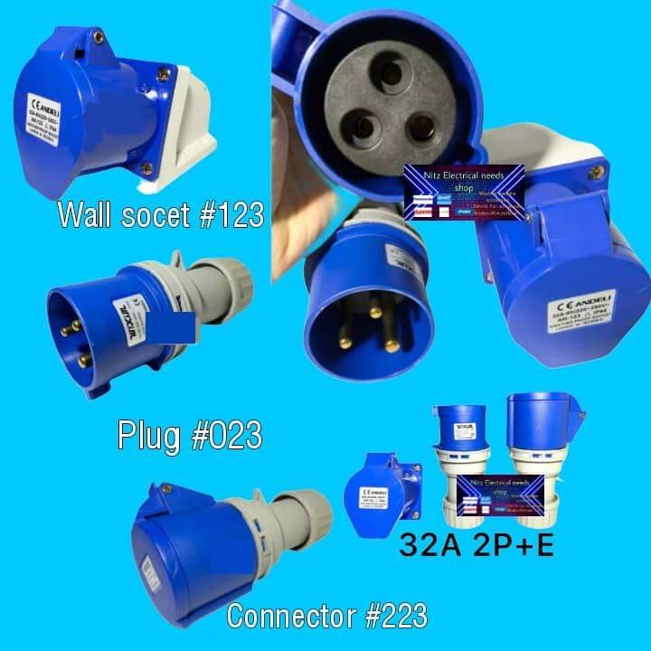 32A 2P+E INDUSTRIAL PLUG / CONNECTOR / WALL SOCKET | Lazada PH