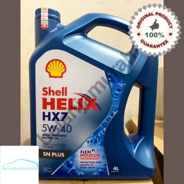 Oli Shell Helix HX7 SAE 5w-40 Full Synthetic Galon / 4 Liter 100% ASLI ...