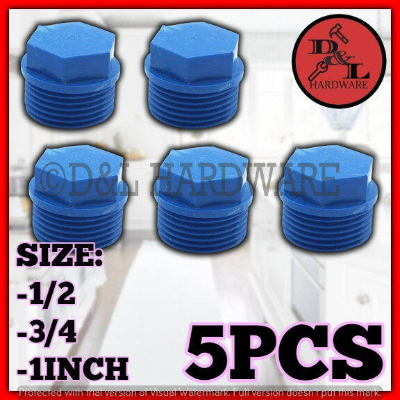 D-3705 5PCS (1/2, 3/4, 1" INCH) Plug PVC Outer Wire Plug UPV External ...