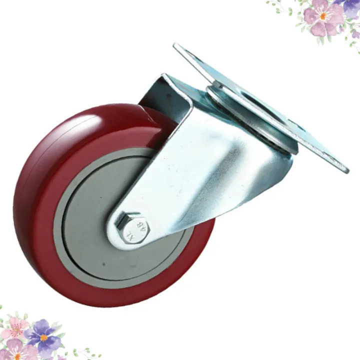 RUDMALL 2Pcs 4 inch Heavy Duty Swivel Caster Wheels with Brake Silent ...