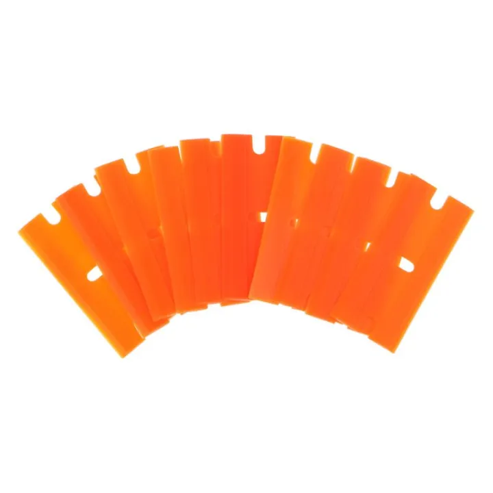 100pcs Double Edged Plastic for Razor Blade Window Glass Clean Scraper ...