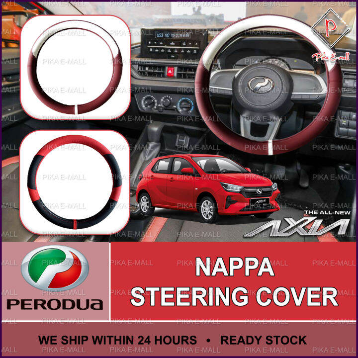 Perodua New Axia 2023 Steering Wheel Cover Leather NAPPA Stereng ...