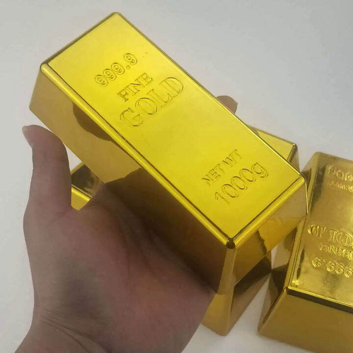 1 Piece Larg Plastic Fake Gold Bar Gold Bar Golden Brick Bullion Bar ...