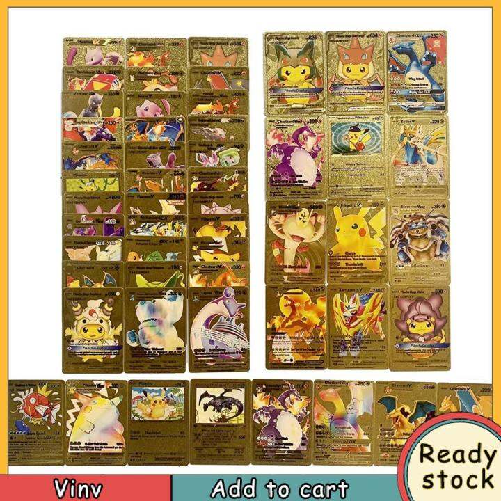 Anime Cards Set Gold Foil Cards Cartoon Game Cards Kids Trading Cards ...