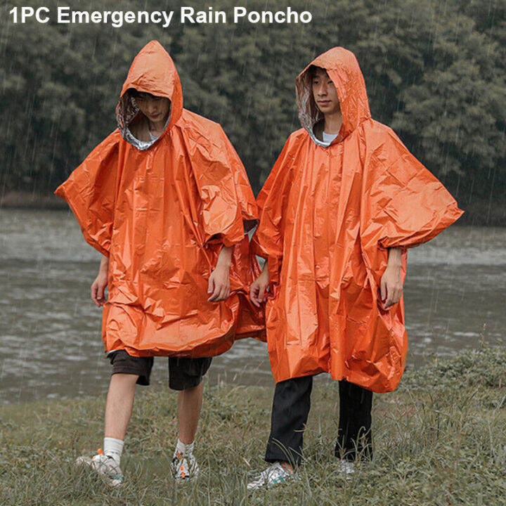 Emergency Poncho Survival Raincoat Portable Outdoor Emergency Blankets ...