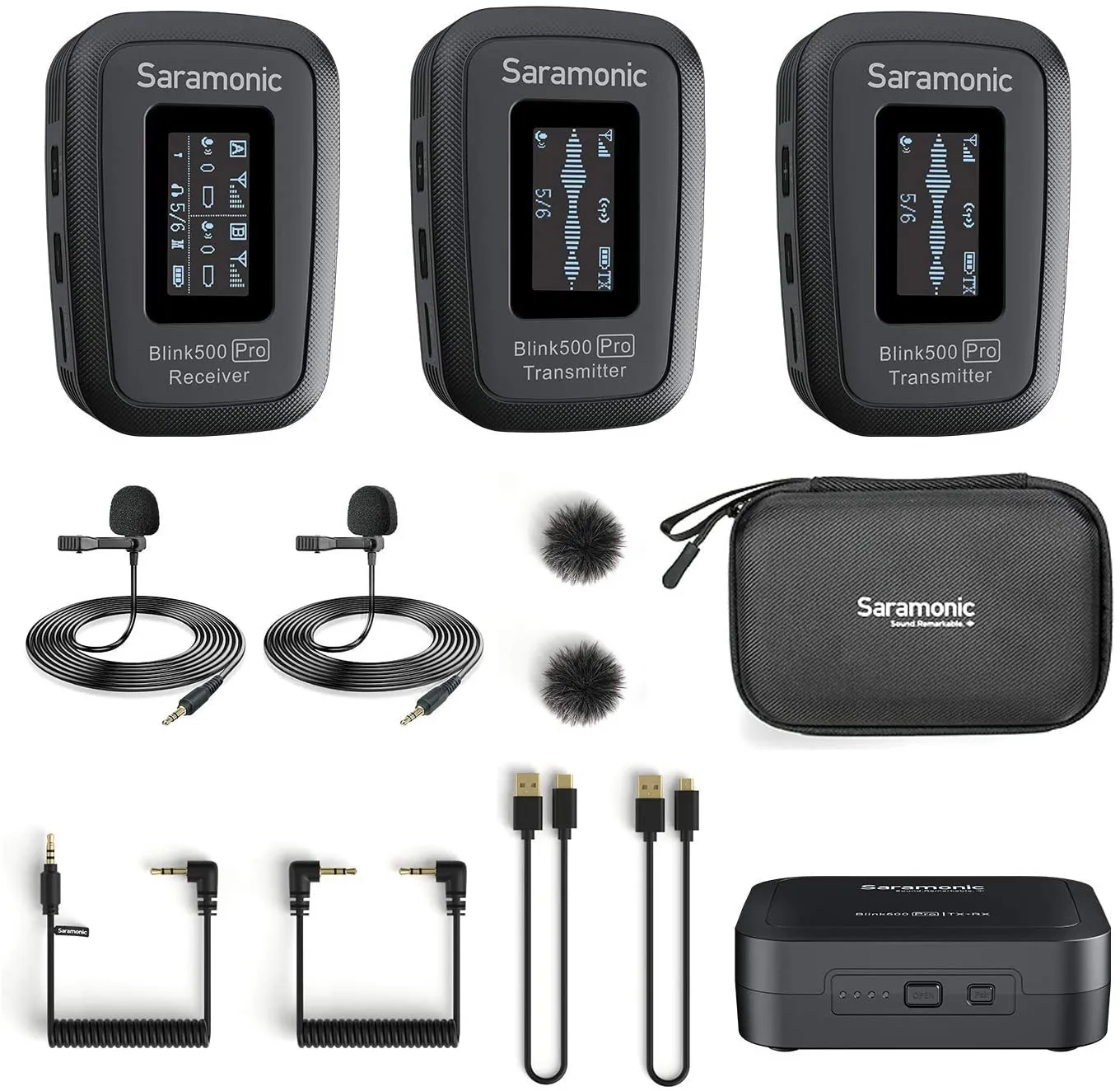ไมค์ไร้สายขนาดเล็ก Saramonic Blink 500 Pro B2 TX+TX+RX Wireless ...