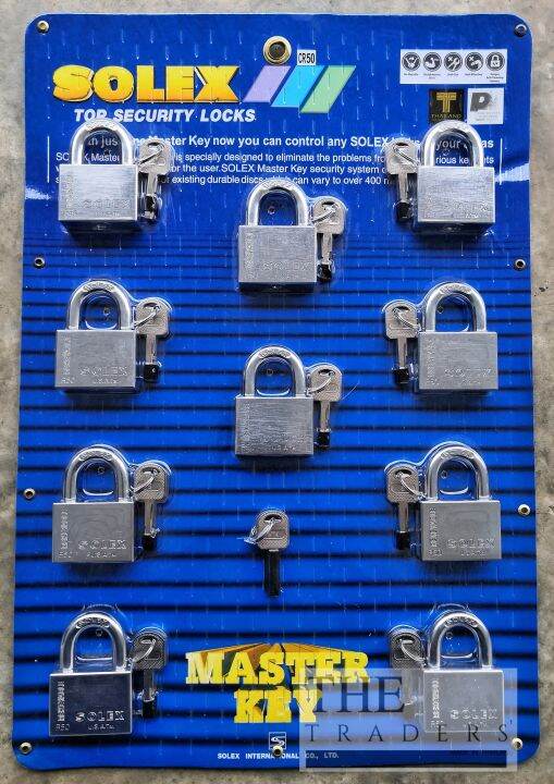 100% Original SOLEX CR50 MASTER KEY SET PADLOCKS - 50MM | Lazada