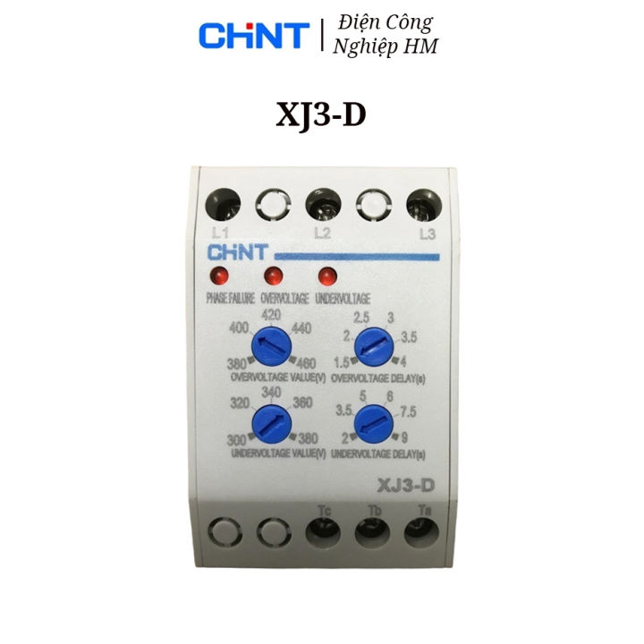 Relay Rơ le bảo vệ điện áp CHINT XJ3-D 3 pha 380V - Chính Hãng, chống ...