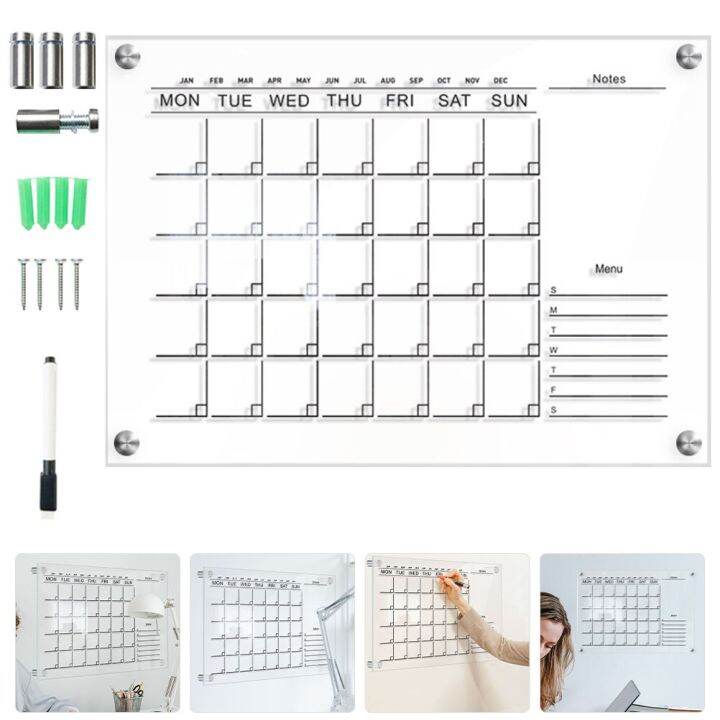 Board Wall Message Calendar Fridge Planner Acrylic Dry Erase Note Memo ...