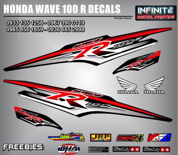 WAVE 100 R DECALS ( W/FREEBIES ) | Lazada PH