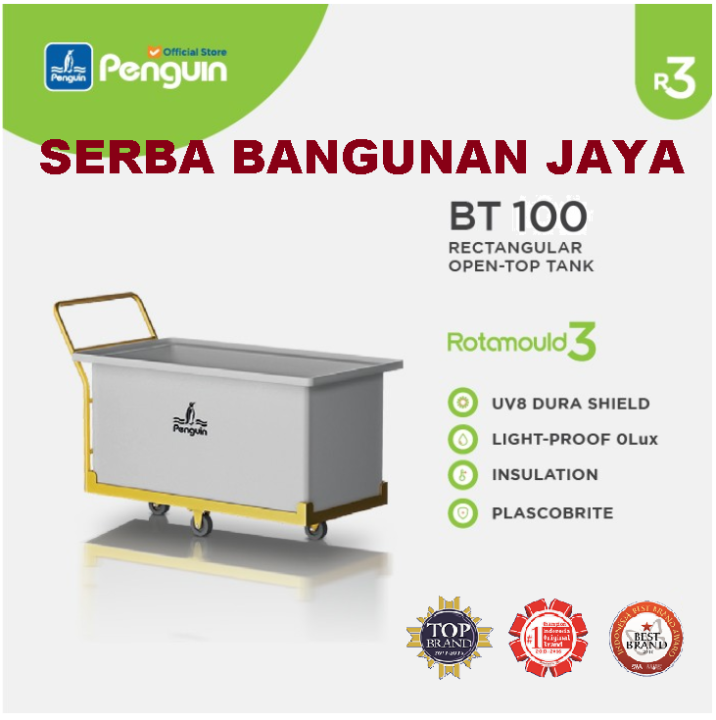 PENGUIN BT 100 ( 1000 Liter ) BAK RECTANGULAR TANGKI AIR OPEN TOP ...