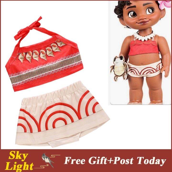 Moana Dress Kids Costumes Cosplay Toddler Girl Dresses Anime Movie ...