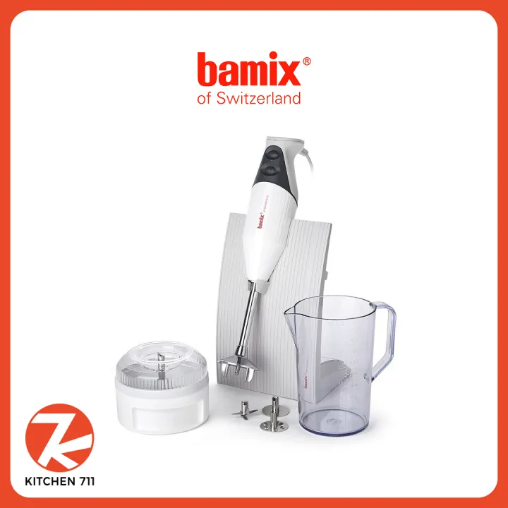 BAMIX SwissLine - White (200w) Hand Blender Made in Switzerland Heavy Duty 8 Years Motor ...