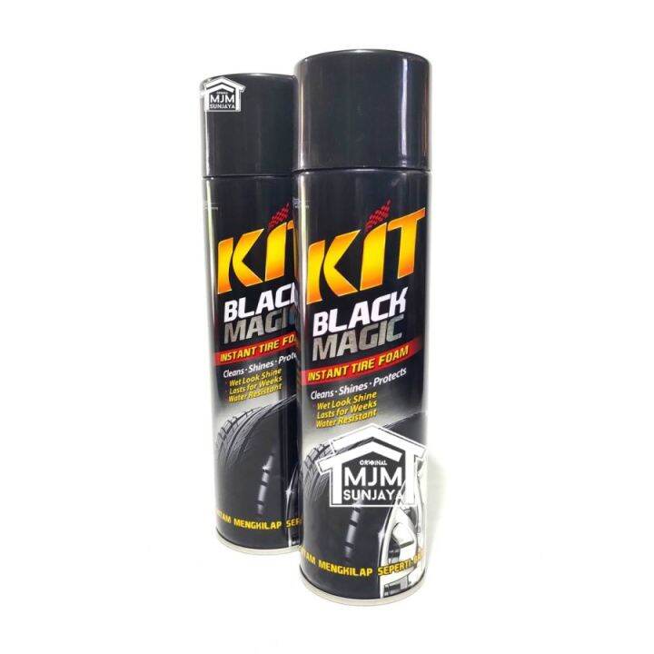 KIT Black Magic Instant Tire Foam 450 mL Spray Semprot Semir Ban Mobil ...