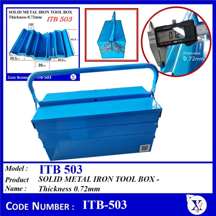 ITB-503 SOLID METAL TOOL BOX | IRON TOOL BOX | TOOLS BOX Thickness 0.72mm X 42cm X 20cm X 21cm ...