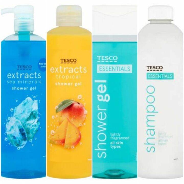 Tesco Essentials (Shampoo 750mL Shower Gel 250mL) Extracts (Tropical ...