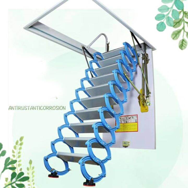 Heavy Duty Steel Metal Loft Wall Ladder Stairs Attic Folding Ladder New ...