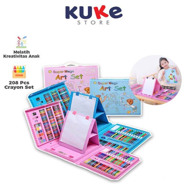 Crayon SET 208 PCS CRAYON FULL SET 208PCS PERALATAN GAMBAR LUKIS PENSIL ...