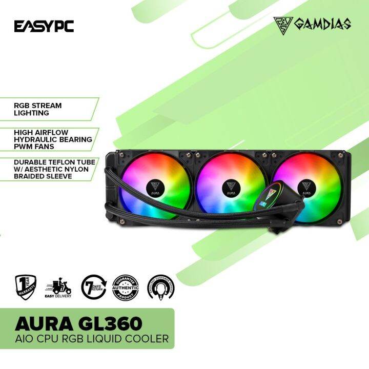EasyPC | Gamdias Aura GL240/ GL360 AIO CPU RGB Liquid Cooler All-in-One ...